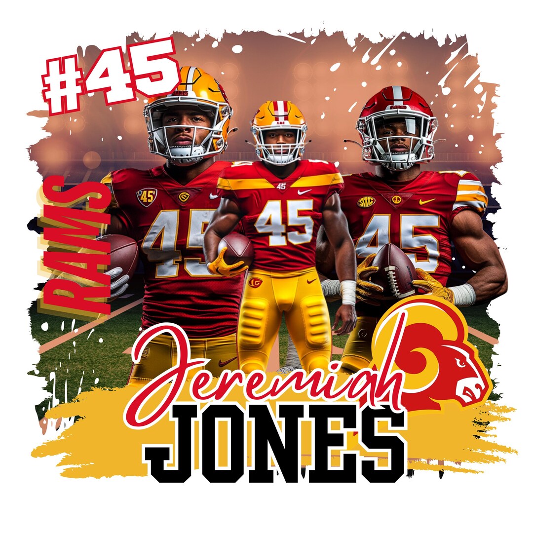 Customizable Football Player Design: Canva Template (digital Download ...