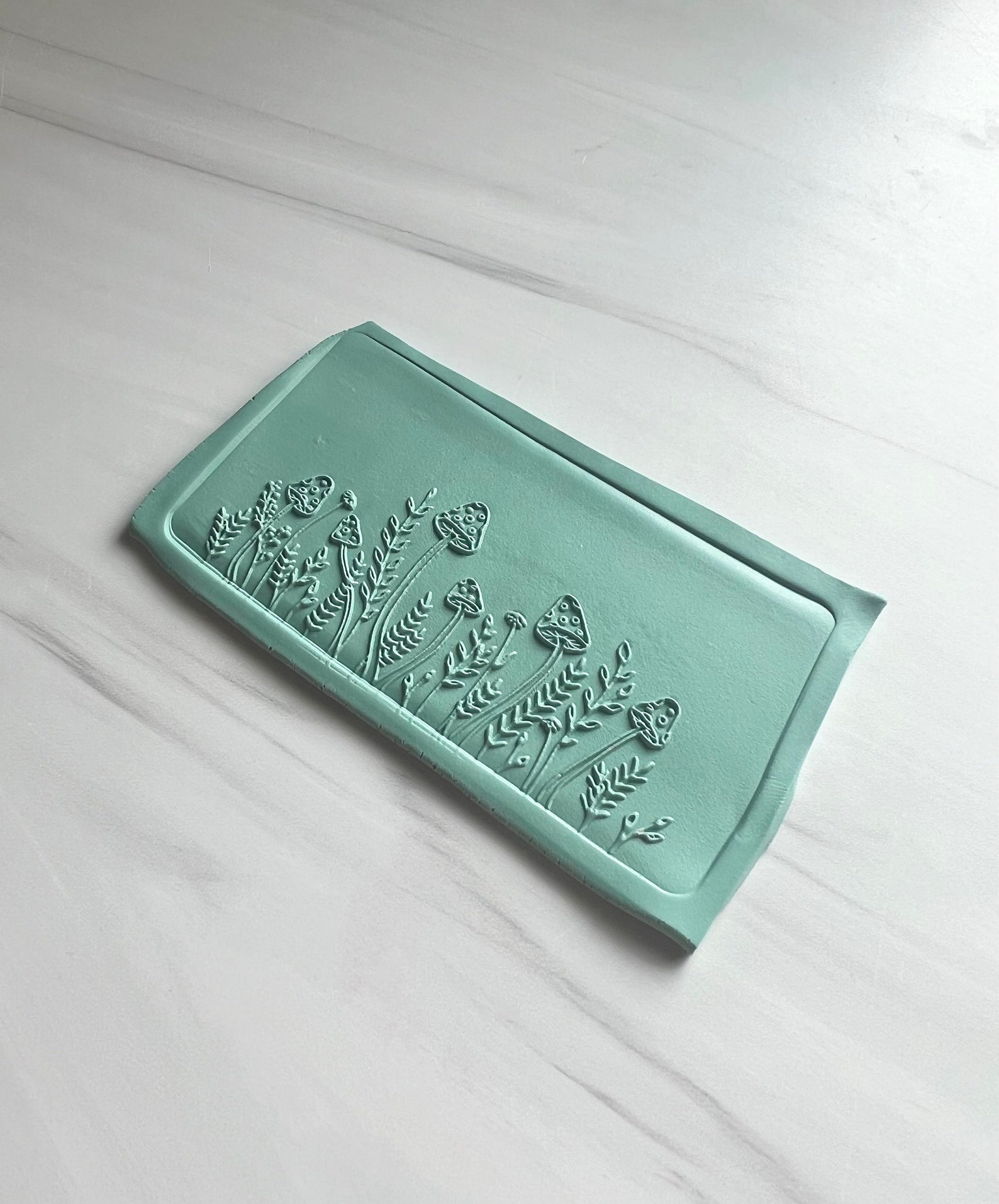 Mushroom Garden Border Texture Mat, Polymer Clay Texture Mat, Polymer ...