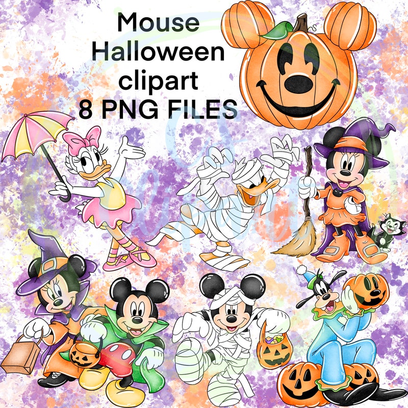 Mickey Mouse Halloween Clipart - Etsy