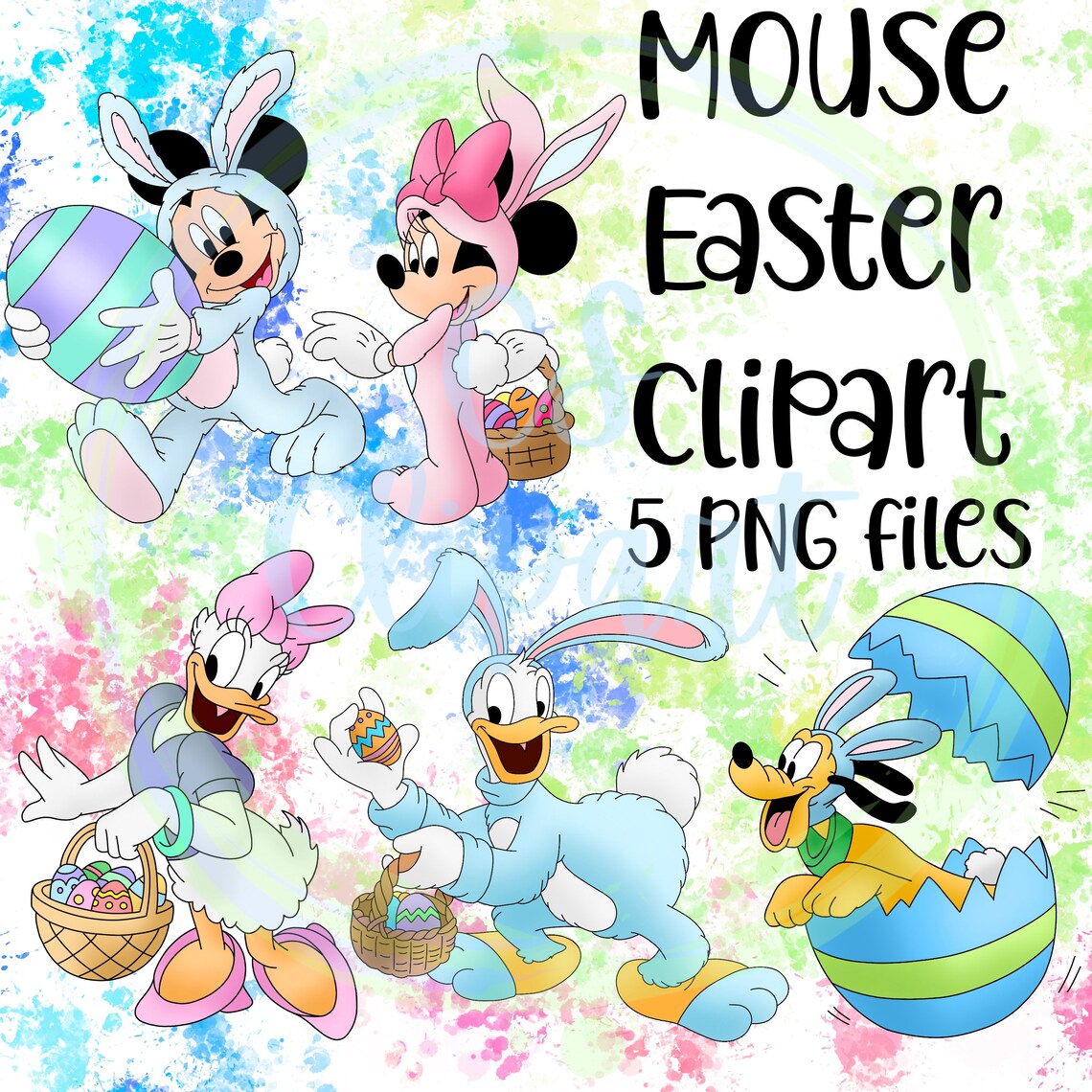 Easter Clipartmouse Pngdigitalclipartsublimation | Etsy