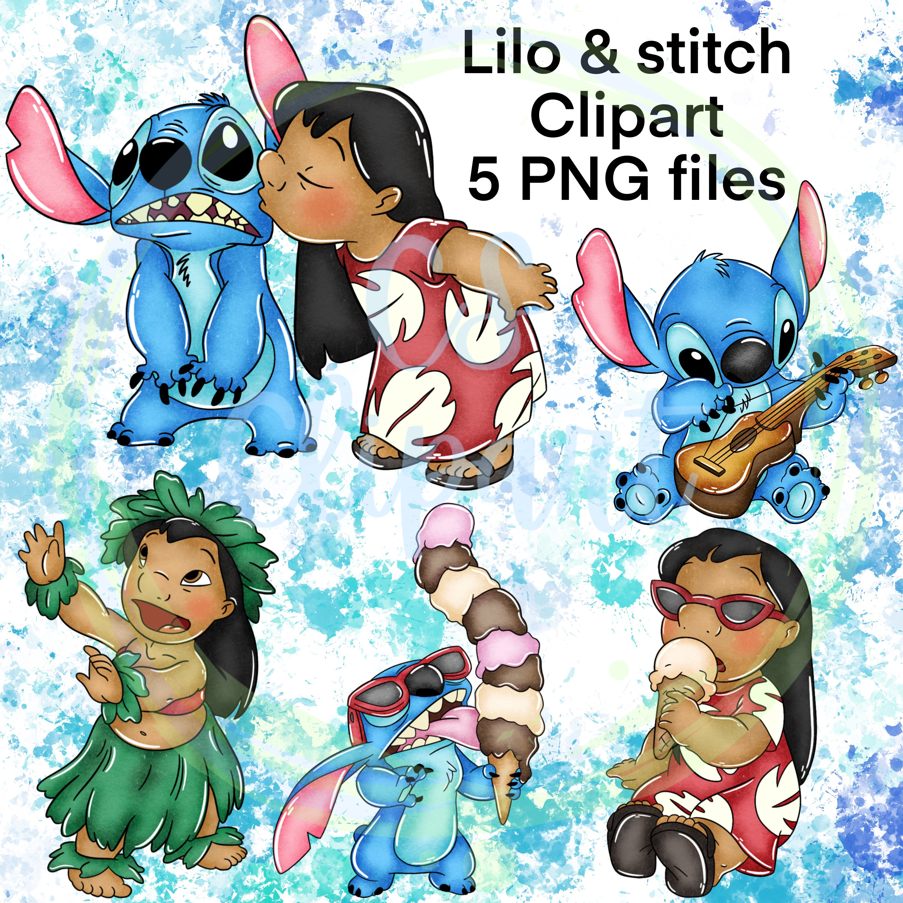 Lilo and Stitch Clipartstitch Pngdigitalclipartsublimation - Etsy