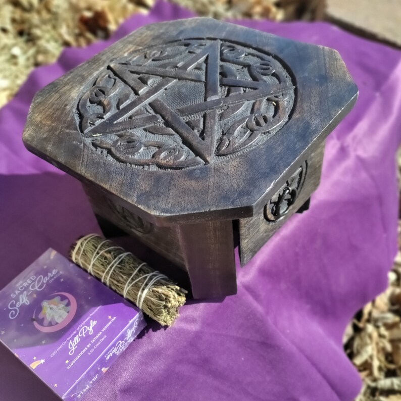 Witchcraft Altar Table With Storage Drawer Wiccan Wooden - Etsy