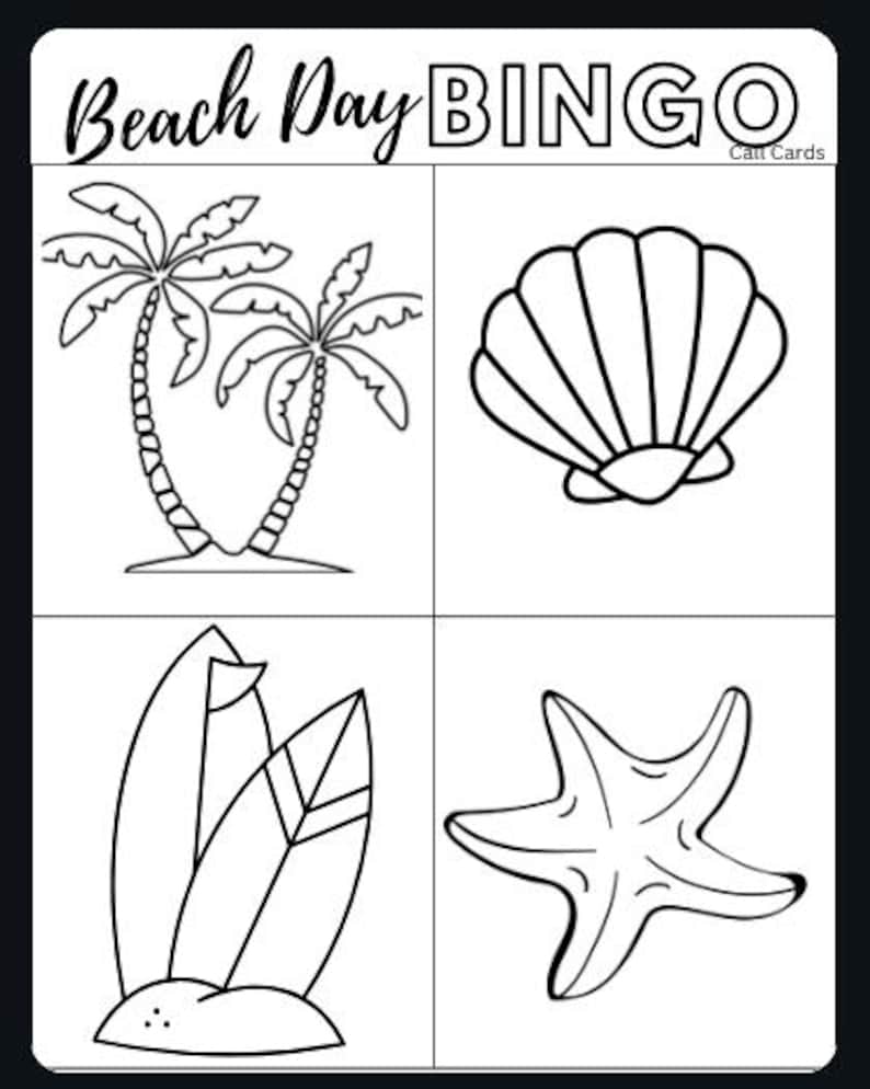 Beach Day Bingo Game - Etsy