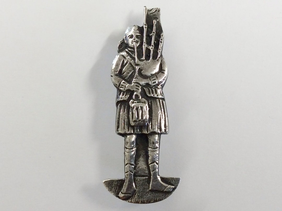 Vintage Sterling Silver Scottish Bag Piper Brooch Pin 1948 7.6g - Etsy