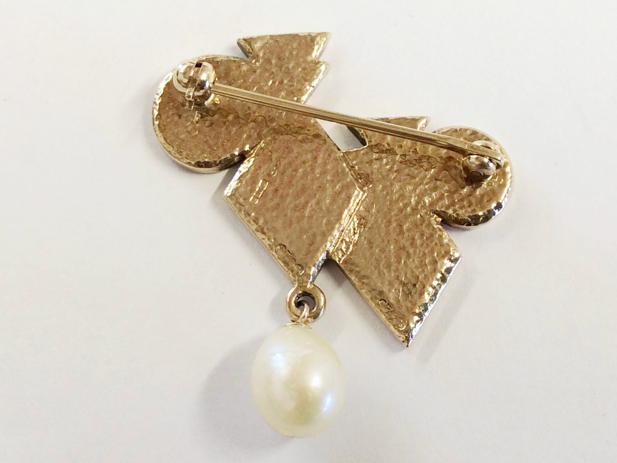Superb Unusual Orkney 9ct Solid Gold & Cultured Pearl Brooch Pin by ...