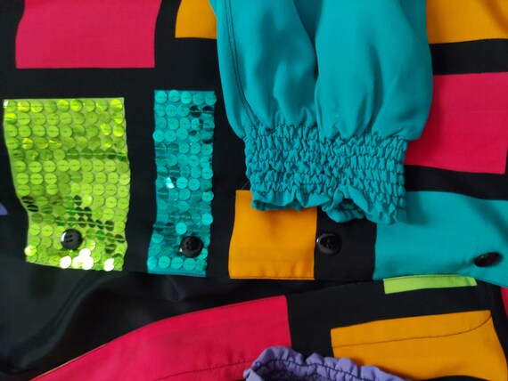 90's Colorblock Silk Bomber Jacket - Gem