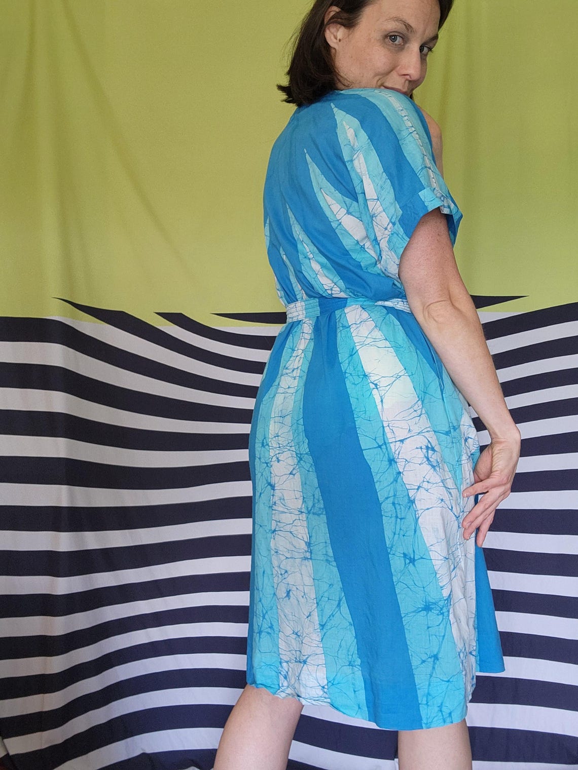 Thai Blue Cotton Batik Print Tunic Dress - Etsy