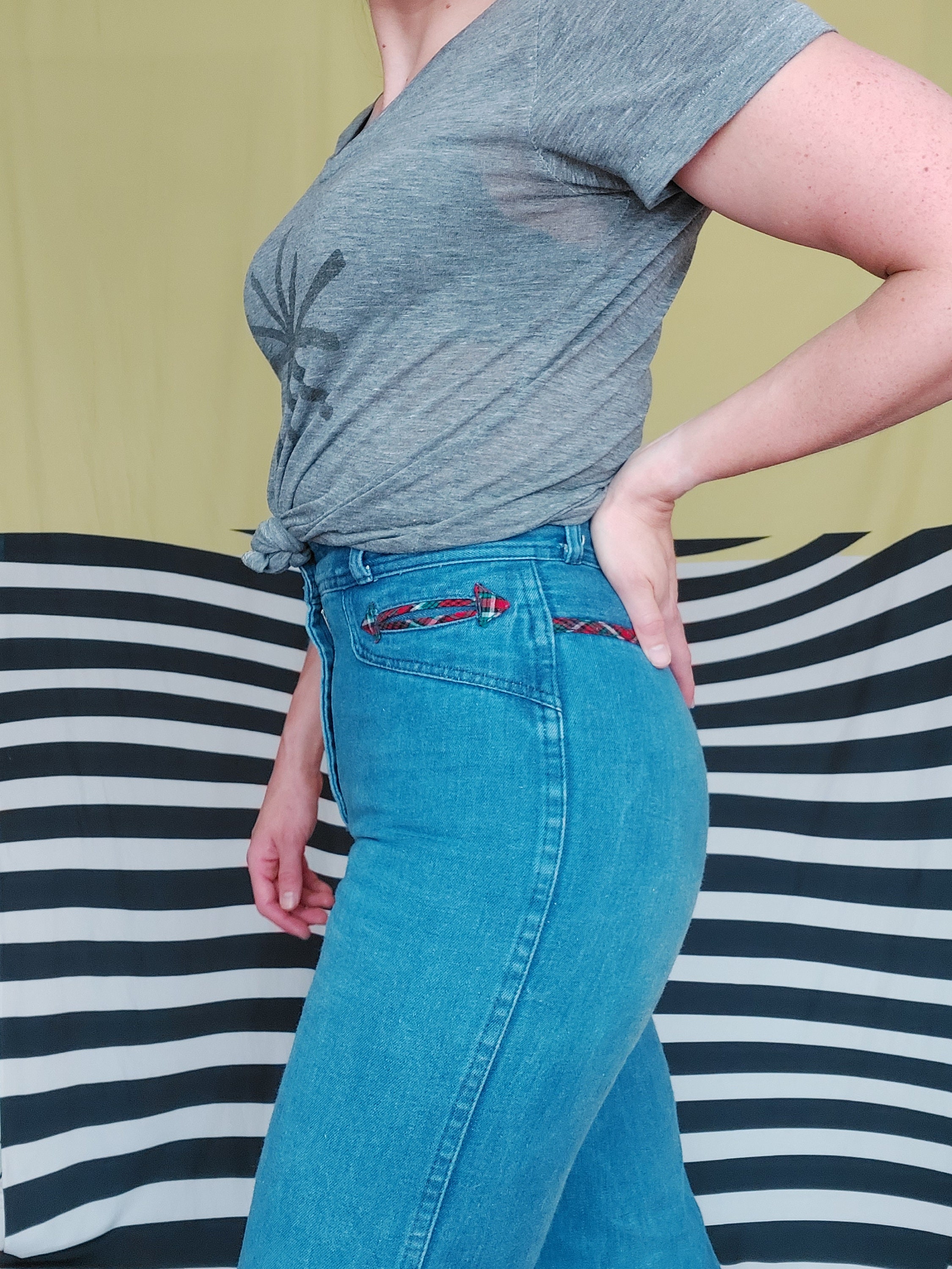 70's High Waisted Dream Flares With Arrow Pockets by - Etsy