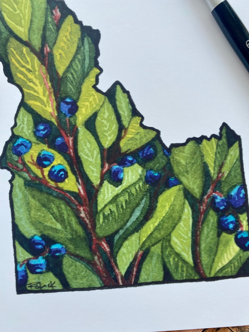 Mountain Huckleberry Watercolor Print Destination Art - Etsy
