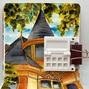 Travel Sized Folding Watercolor Paint Palette With Clip, Watercolor ...