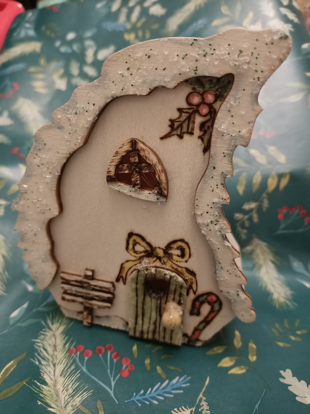 Christmas Pyrography Lamp Bed Light House Folkart - Etsy