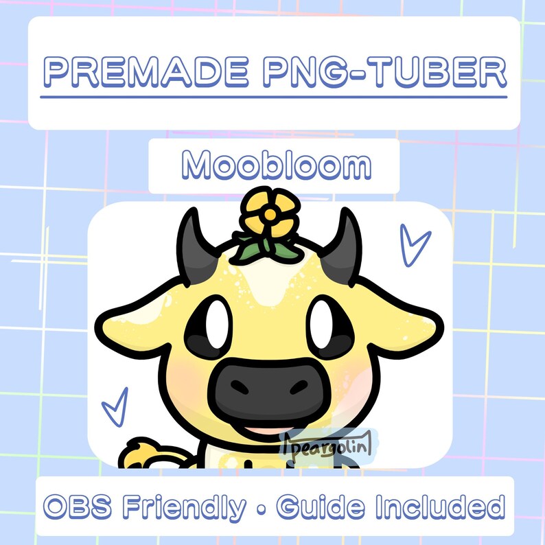 Modelo prefabricado Moobloom PNG-tuber / 6 Expresiones / POR - Etsy México
