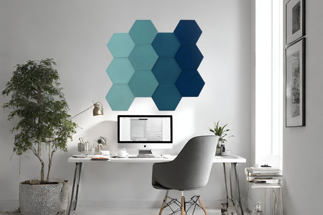 Sound Absorber Fluffo Hexa Flat Set 12 Panels Incl. Mounting Adhesive ...