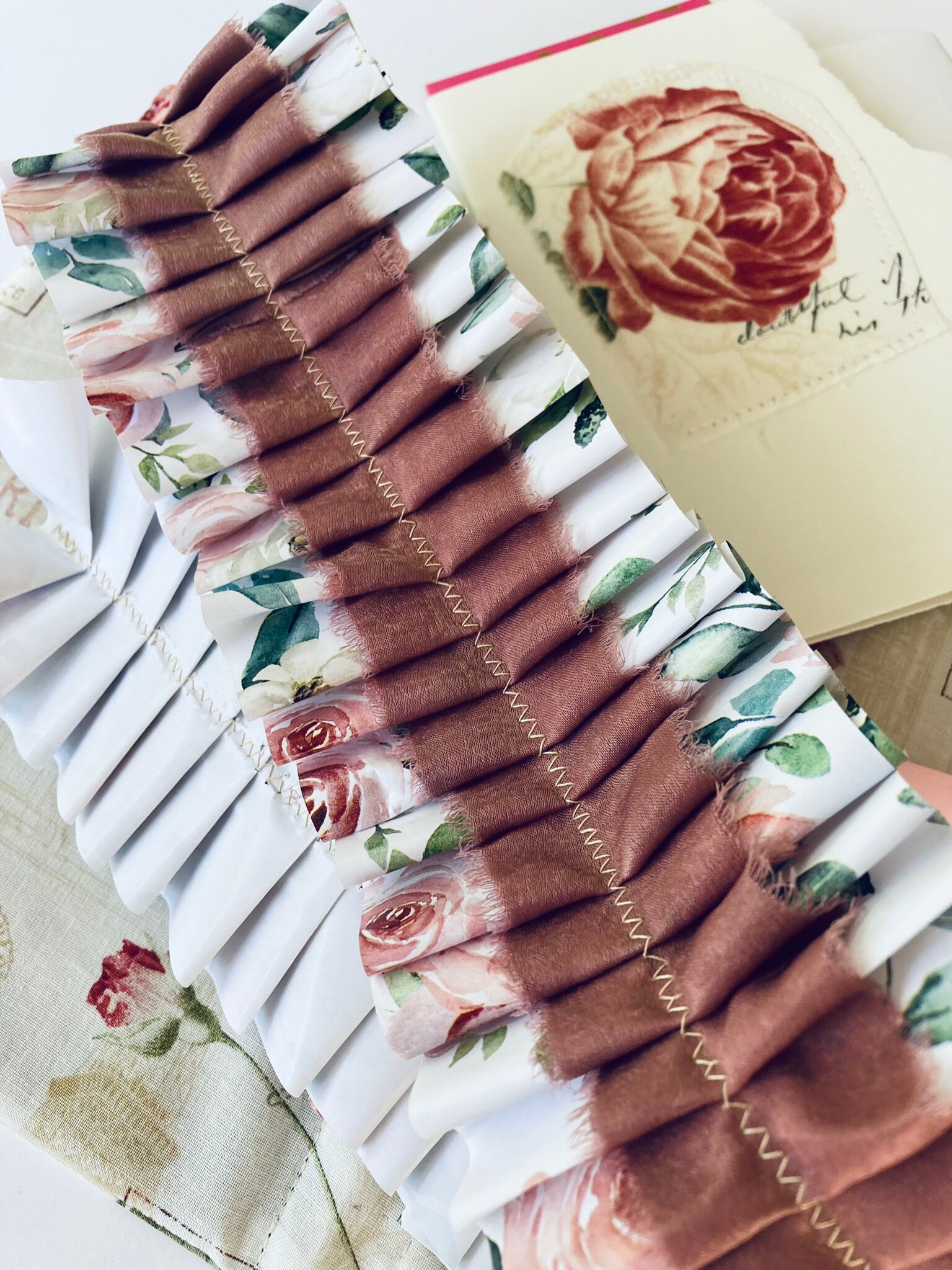 Junk Journal Ruffle Rolls, Belly Bands, Embellishments, Unique Ruffle ...