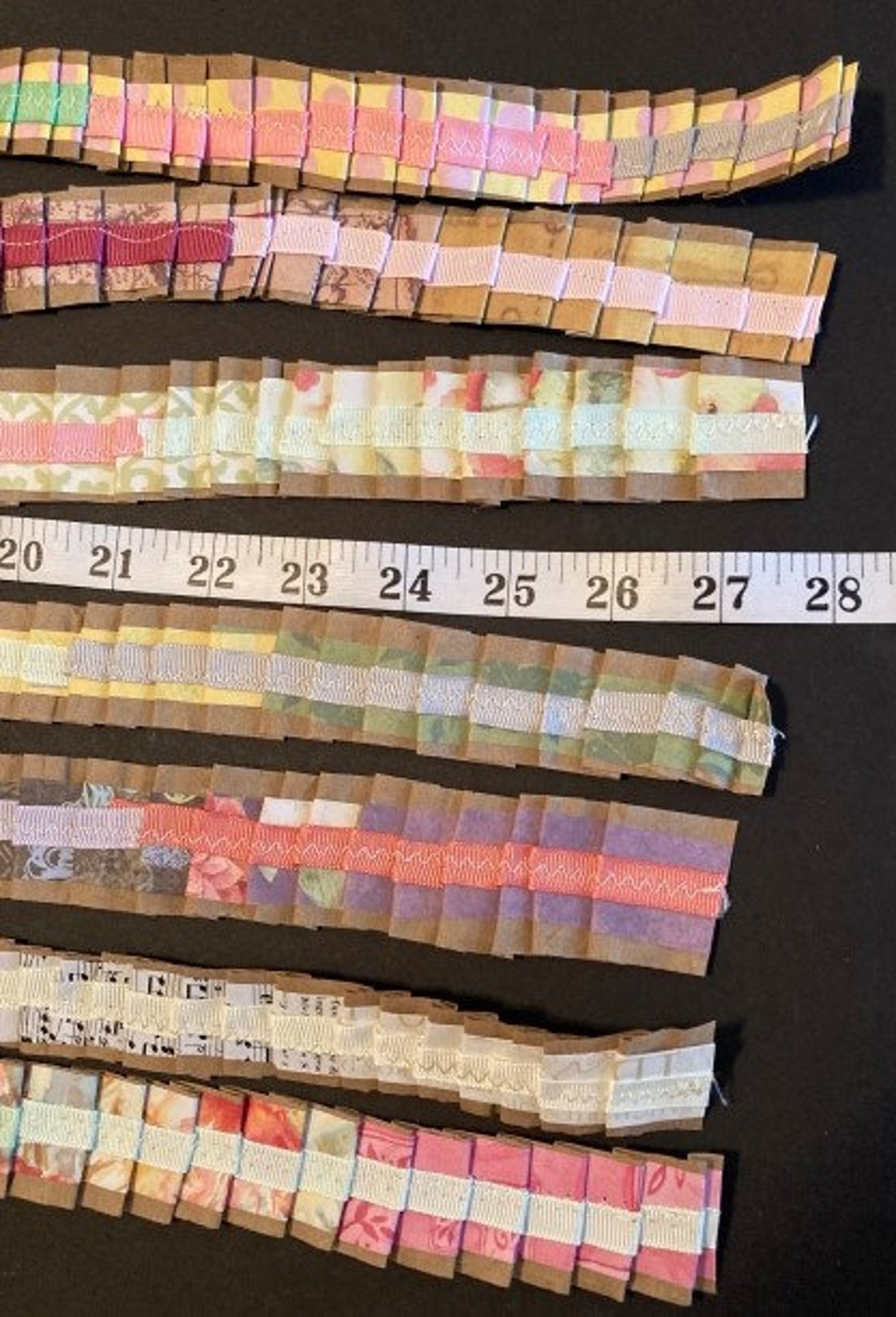 Paper Ruffle Rolls, Junk Journal Belly Bands, Embellishments - Etsy