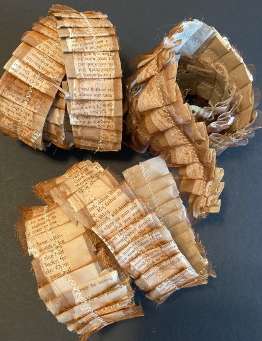 Junk Journal Ruffle Rolls, Handmade Paper Ruffles, Belly Bands, Journal ...