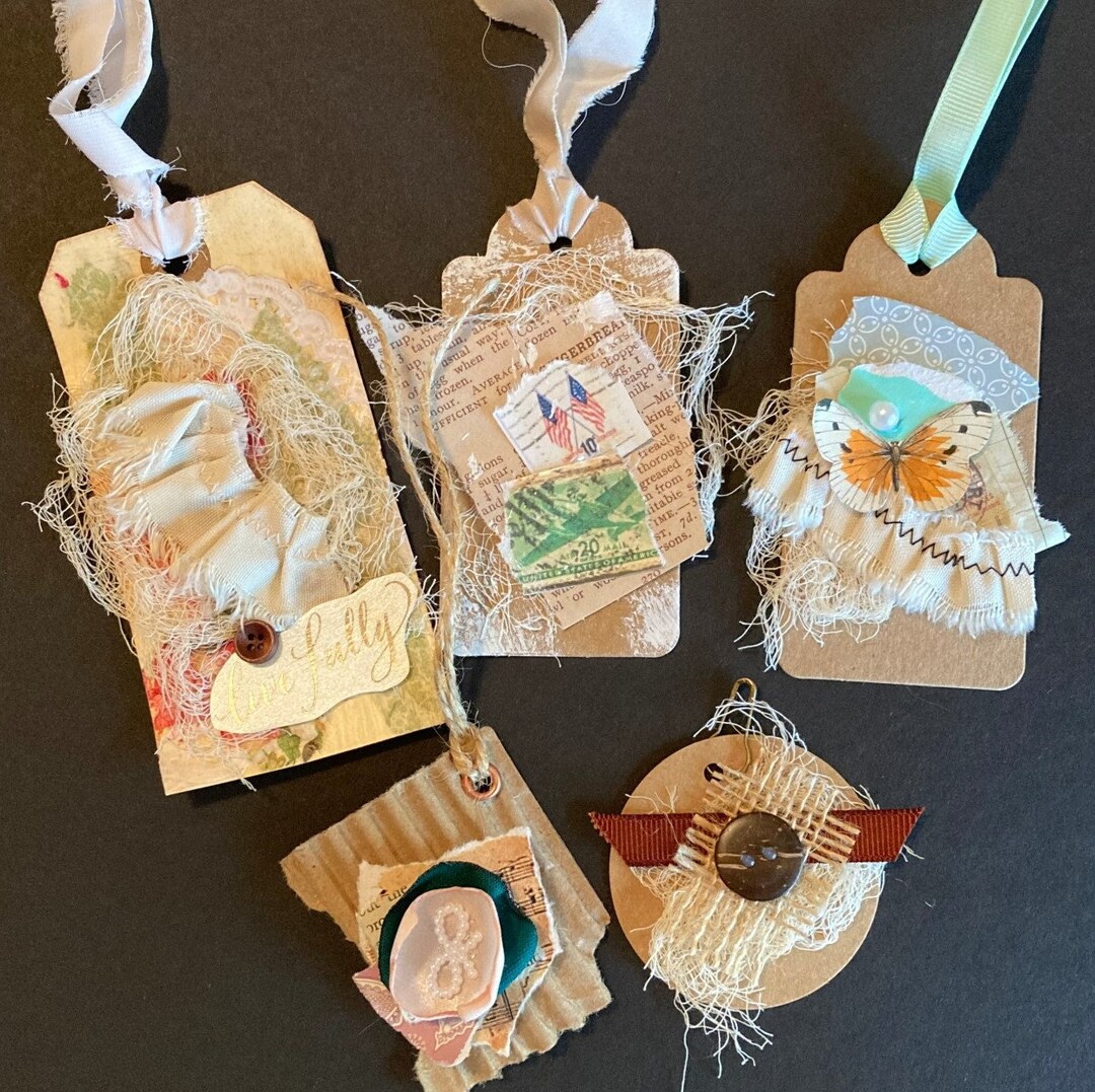Handmade Junk Journal Tags, Journal Dangles, Kraft Tags, Journal ...