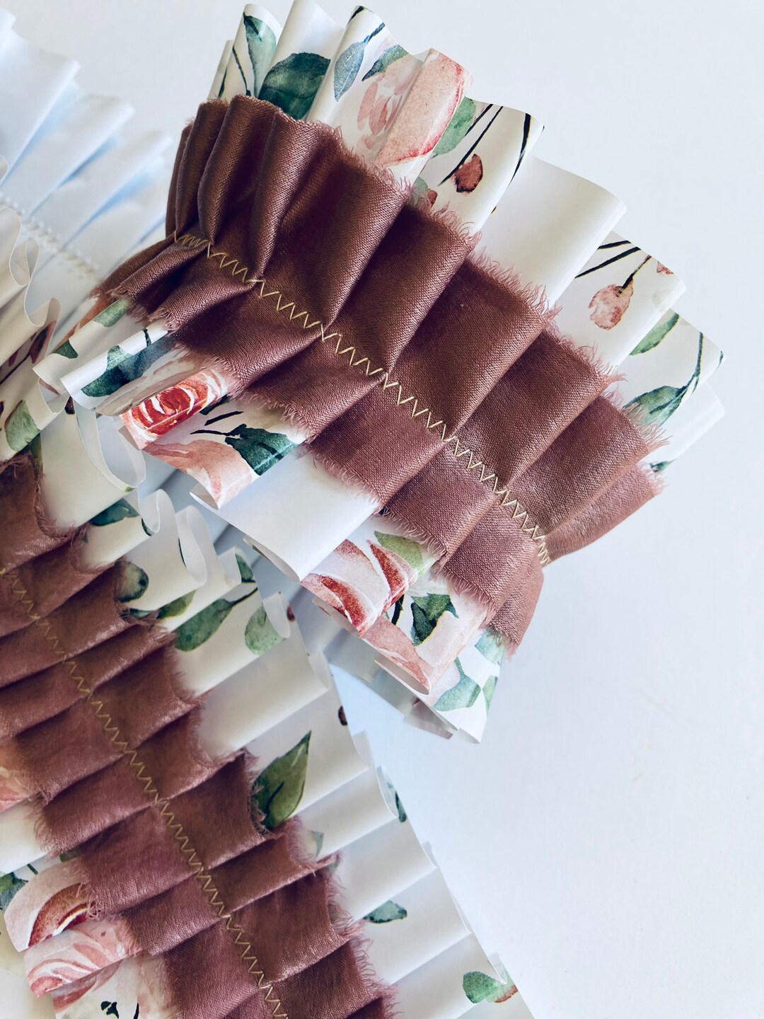 Junk Journal Ruffle Rolls, Belly Bands, Embellishments, Unique Ruffle ...