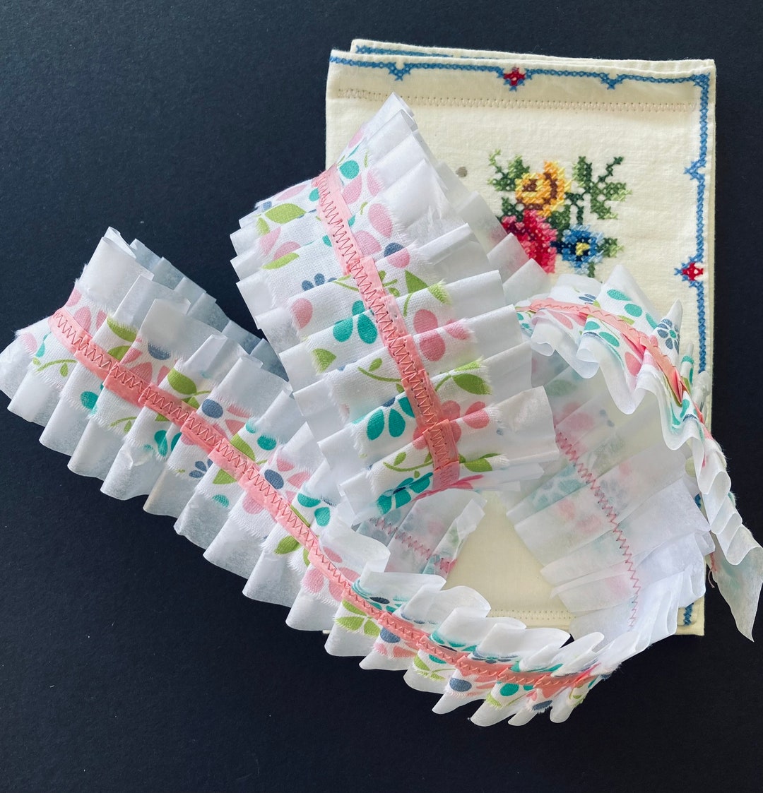 Junk Journal Ruffle Rolls, Belly Bands, Embellishments, Unique Ruffle ...