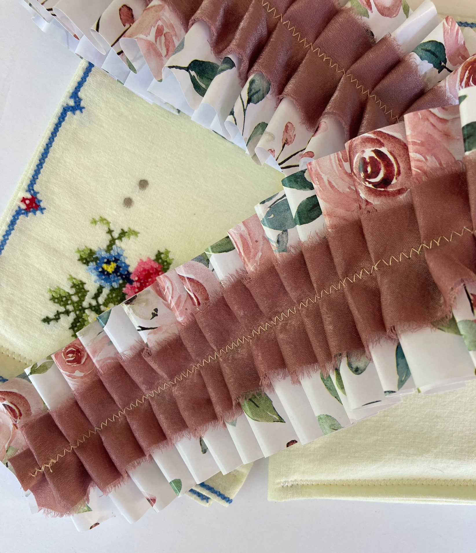 Junk Journal Ruffle Rolls, Belly Bands, Embellishments, Unique Ruffle ...