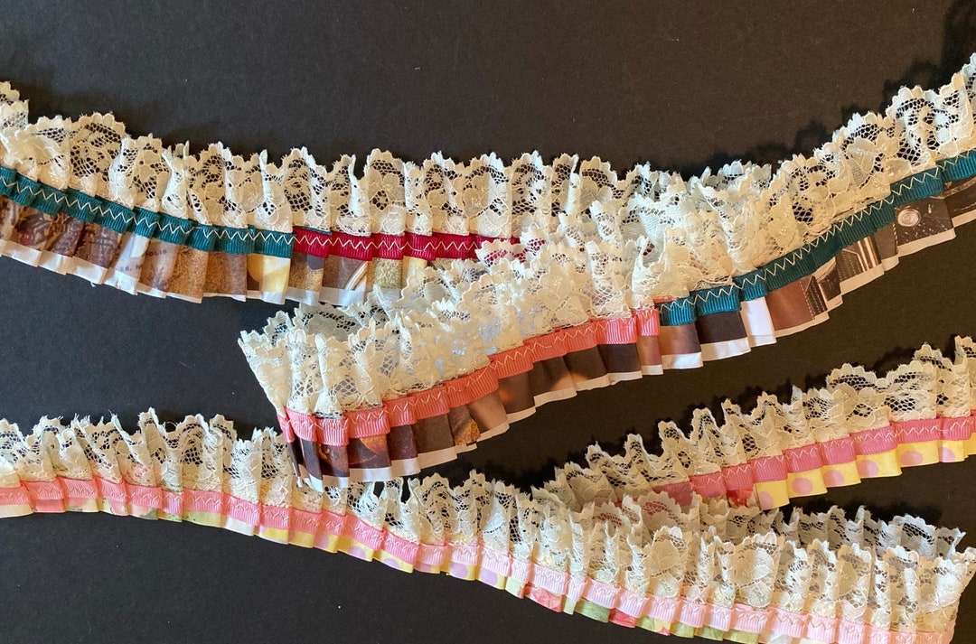 Junk Journal Ruffle Rolls, Lace Ruffles, Belly Bands, Journal ...