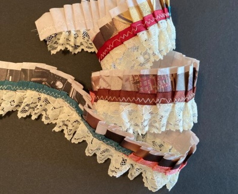 Junk Journal Ruffle Rolls, Lace Ruffles, Belly Bands, Journal ...
