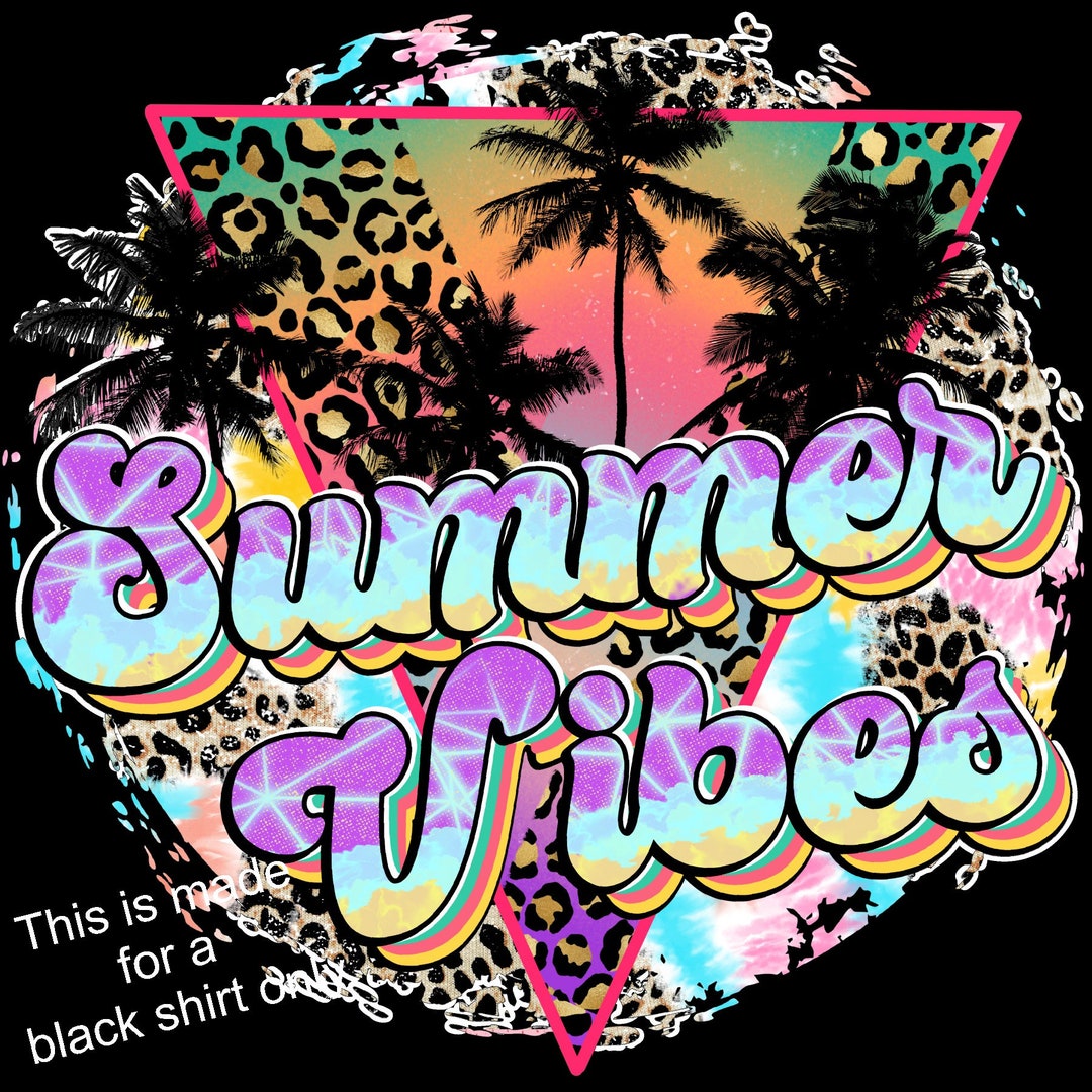 Summer Vibes Leo Tie Dye B Flip Flops Summer Sand Vacation DTF RTP Direct to Film Dtf Transfer ...