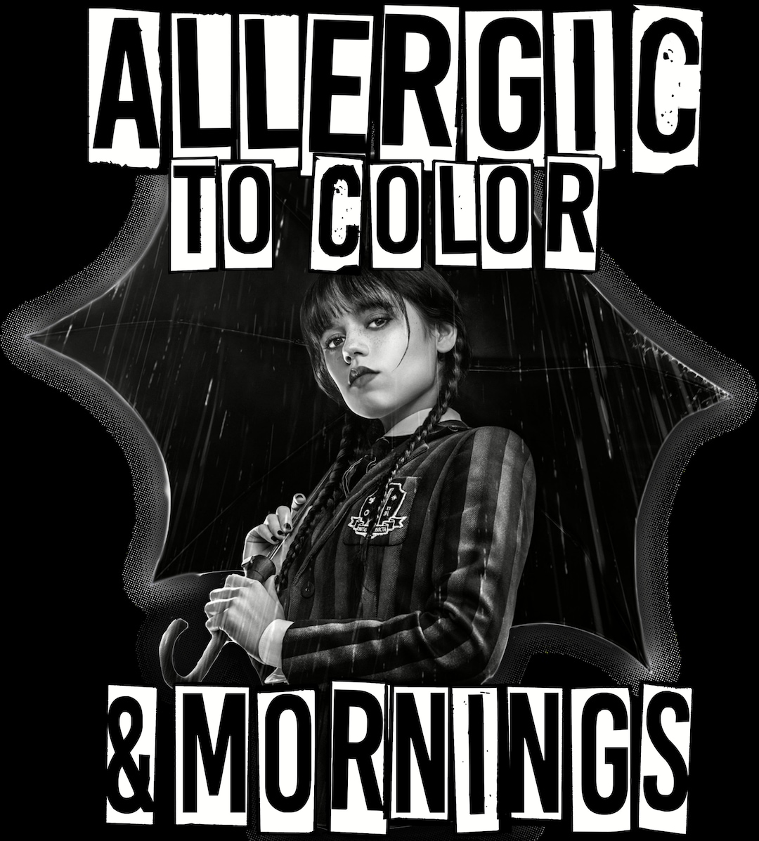 Allergic to Color and Mornings, Wednesday Addams Png, Wednesday, Girl ...