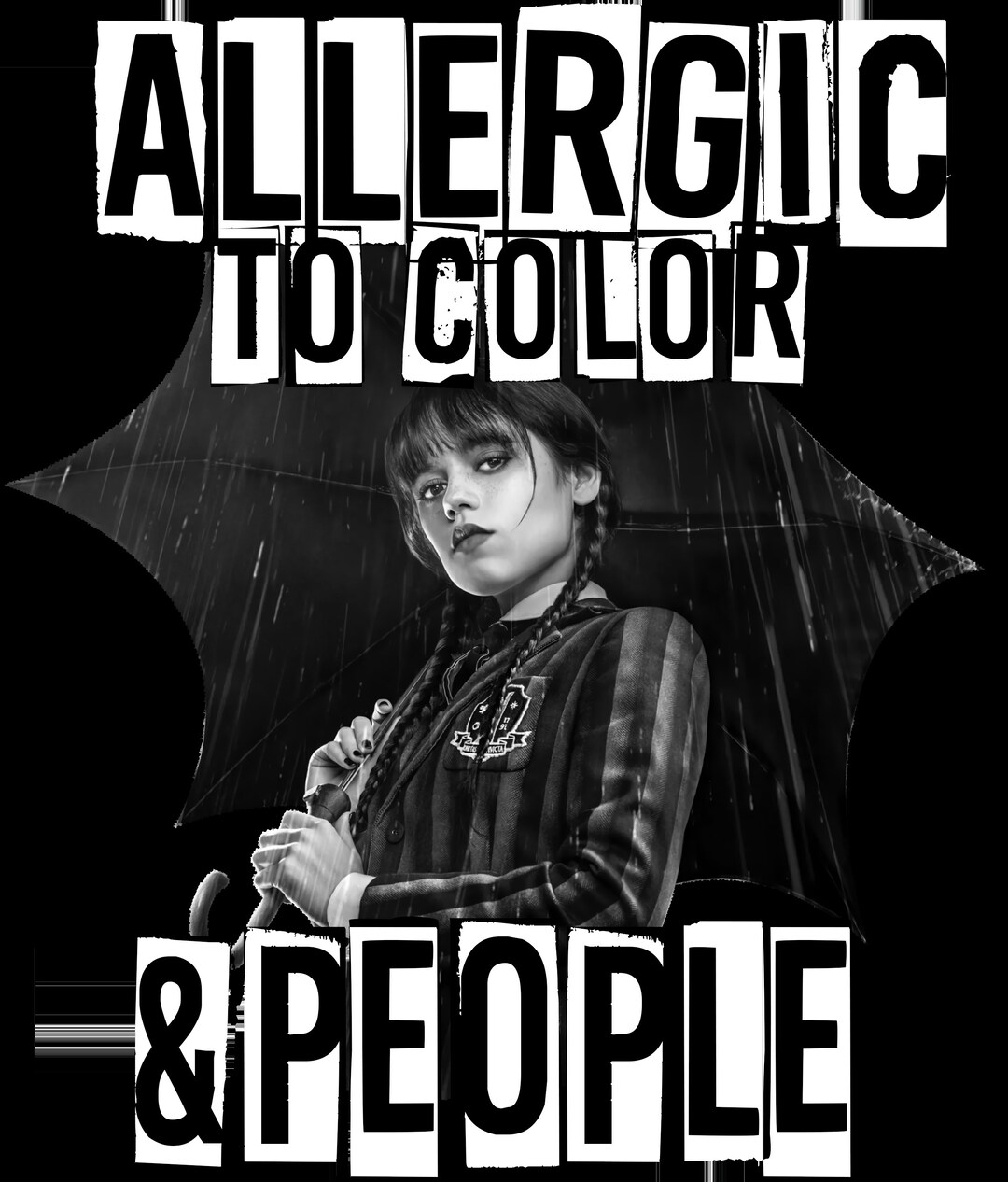 Allergic to Color and People, Wednesday Addams Png, Wednesday, Girl in ...