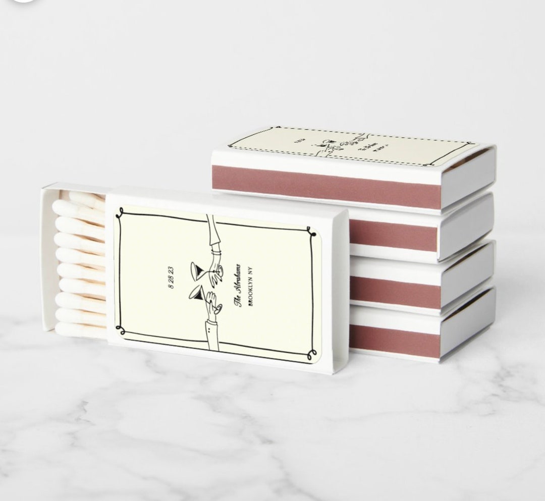 Custom Matchbox Design - Label Only! Personalized Matches for Weddings ...