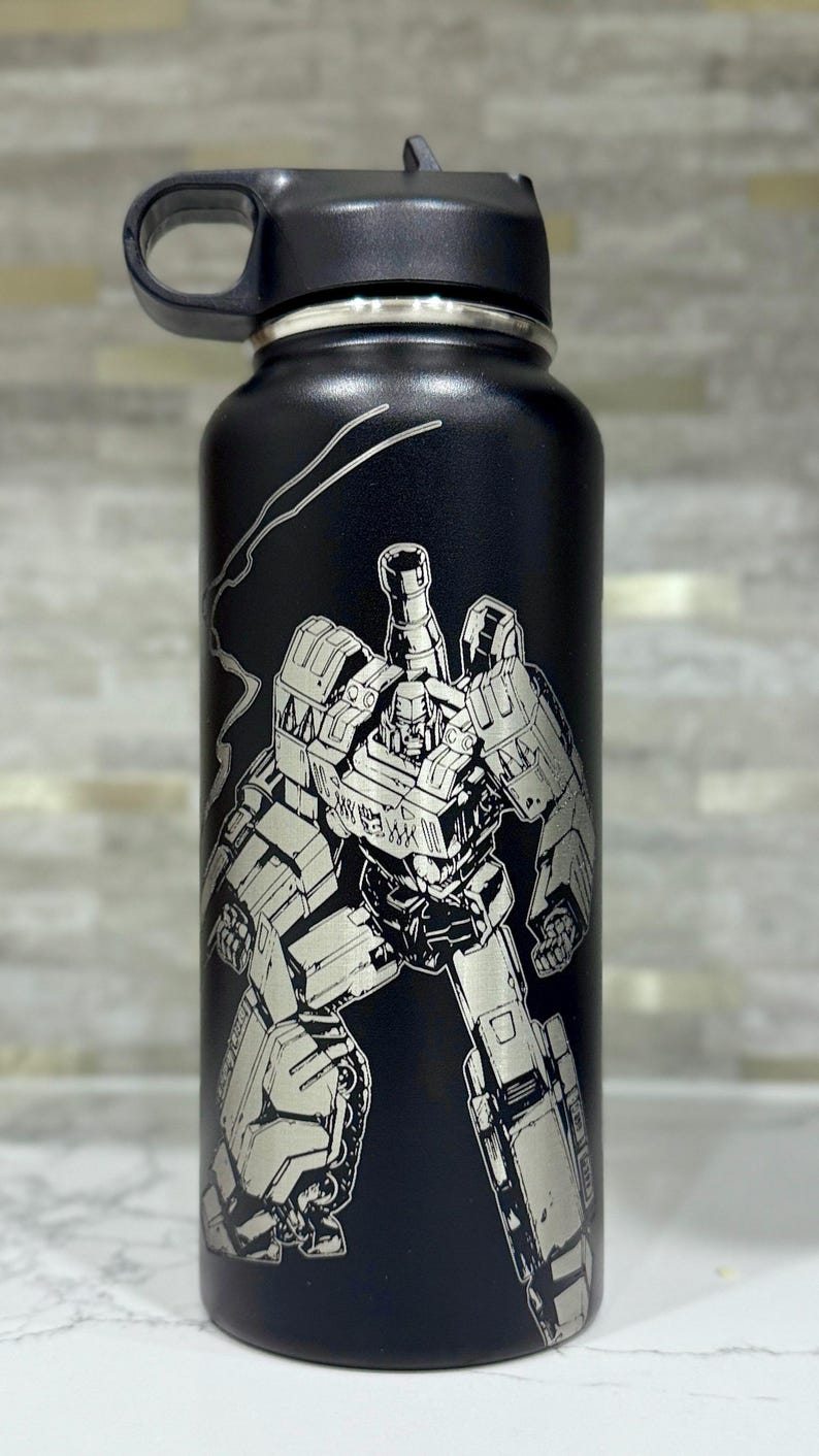 Megatron Transformers Tumbler: Laser Engraved, Insulated Steel ...