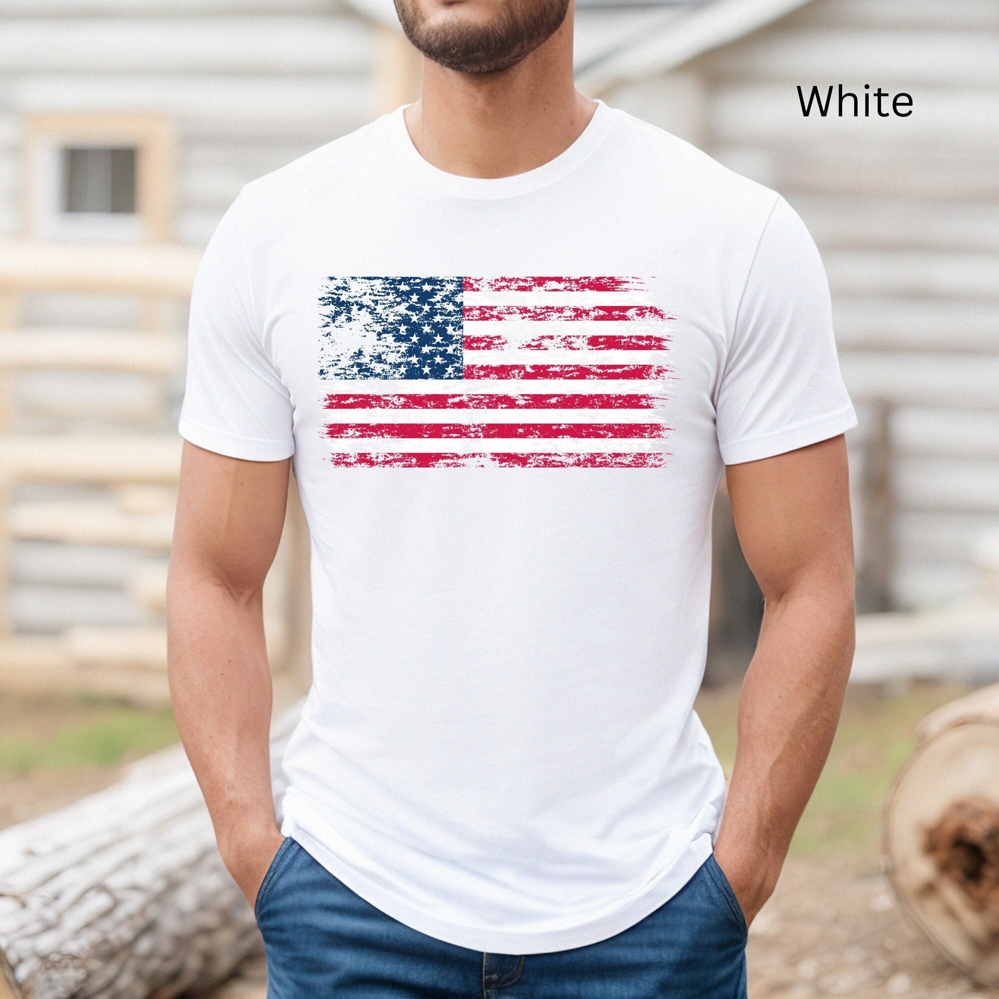 America Flag T-shirt 4th of July Flag Shirt Patriotic - Etsy