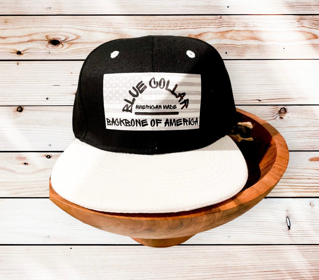 Blue Collar Backbone of America Flat Bill Snapback Hat - Etsy