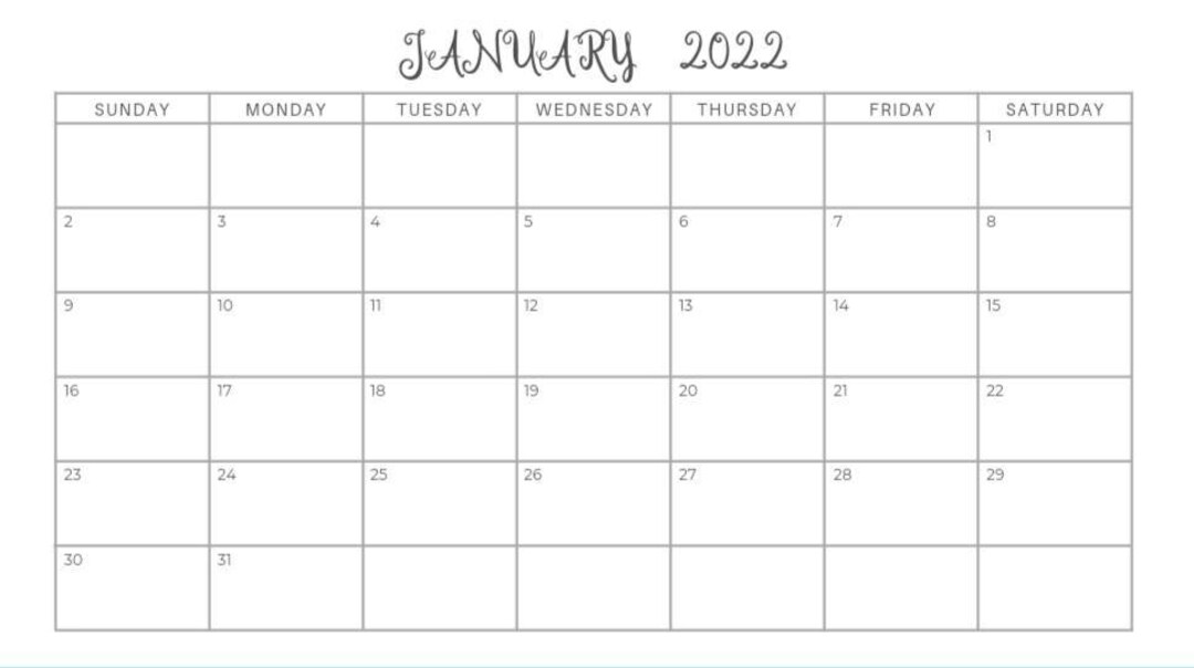 2022 Minimalist Printable Monthly Calendar, Year Calendar, Sunday Start ...