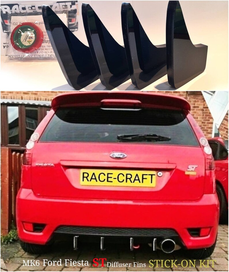 Ford Fiesta St MK6 DIFFUSER FINS, Stick-on Kit Ford Fiesta St Diffuser ...