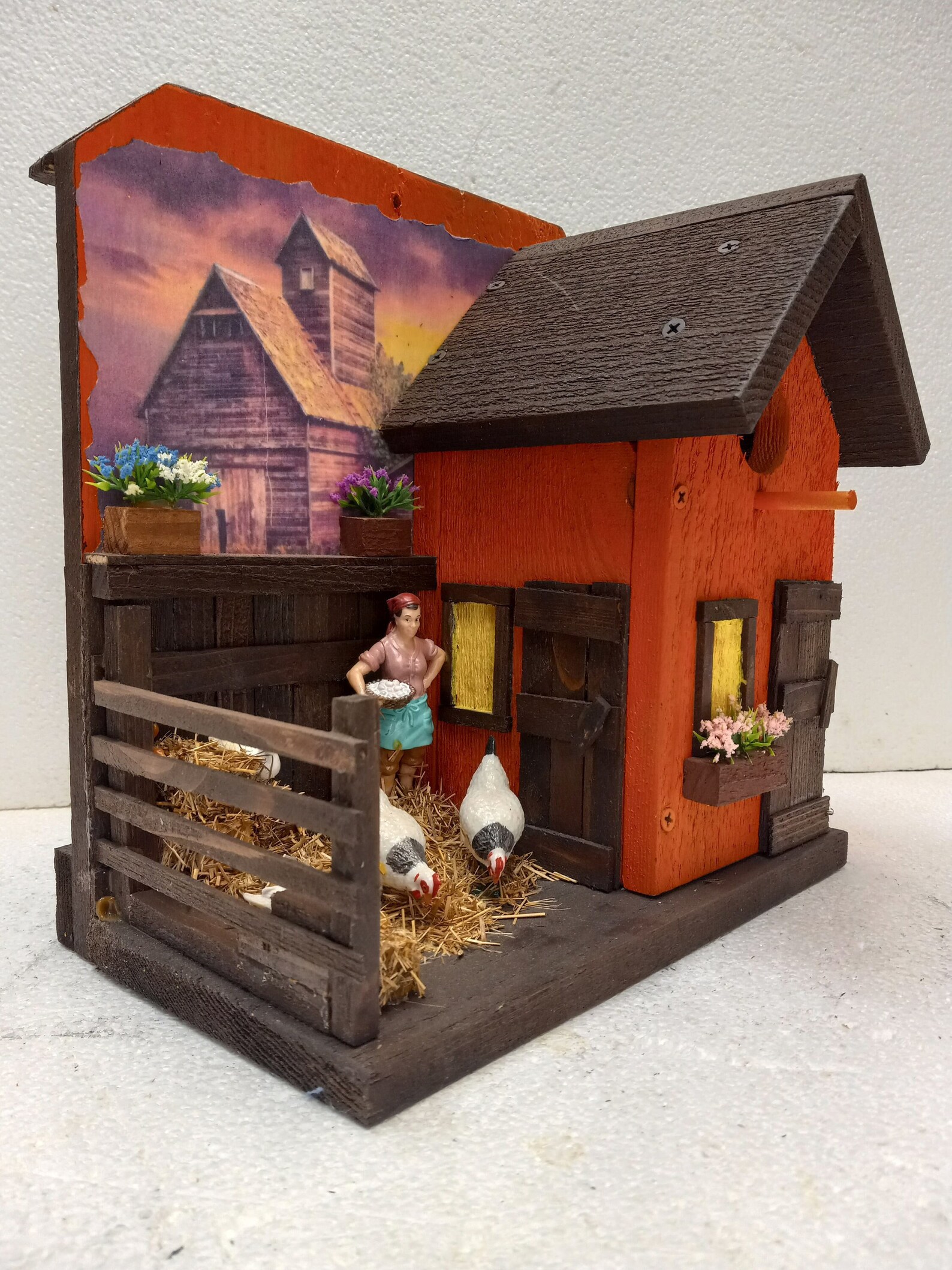 Yard/garden/birdhouse/ornament/farm Life/diorama/rustic/realistic ...