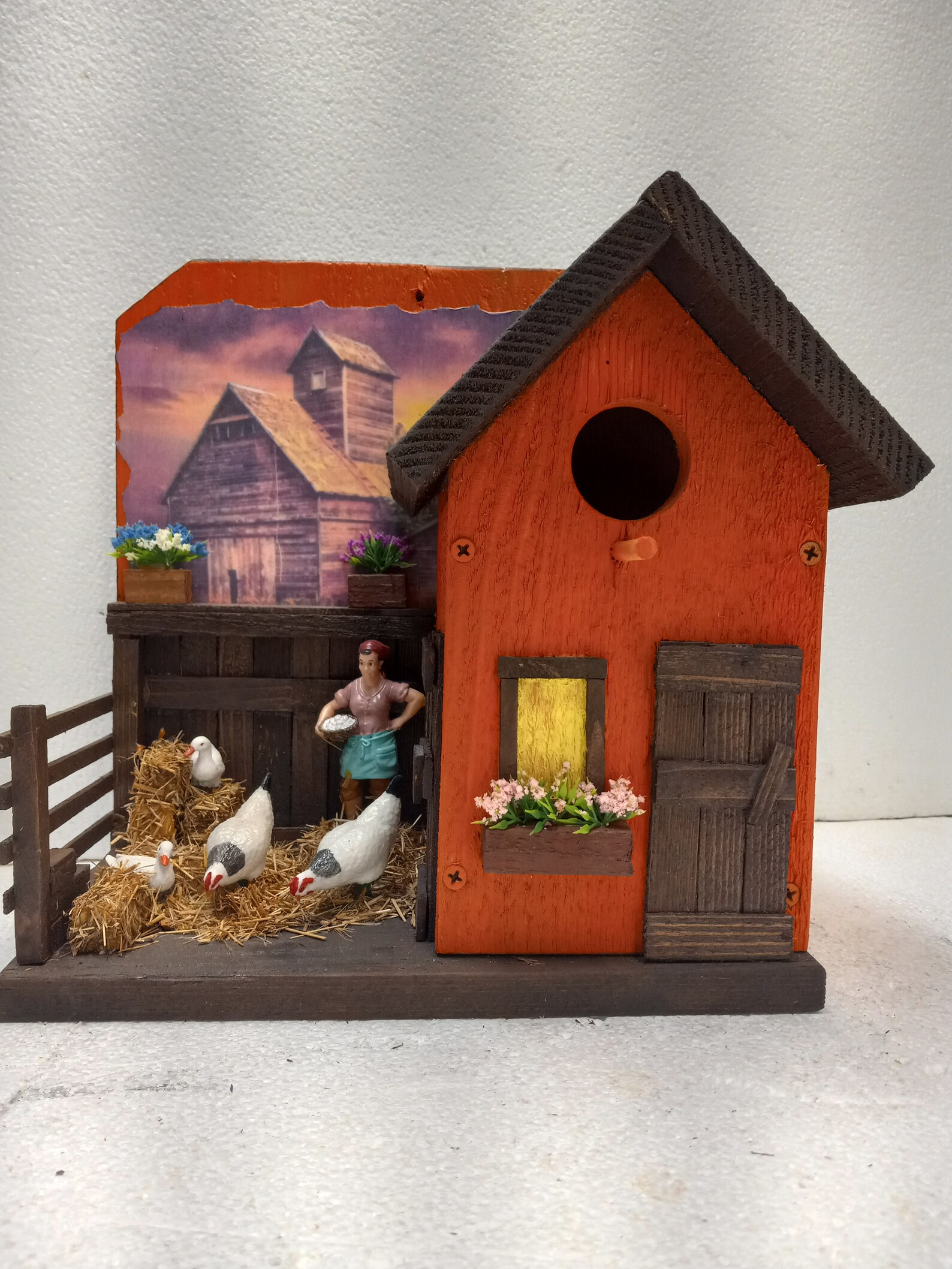 Yard/garden/birdhouse/ornament/farm Life/diorama/rustic/realistic ...