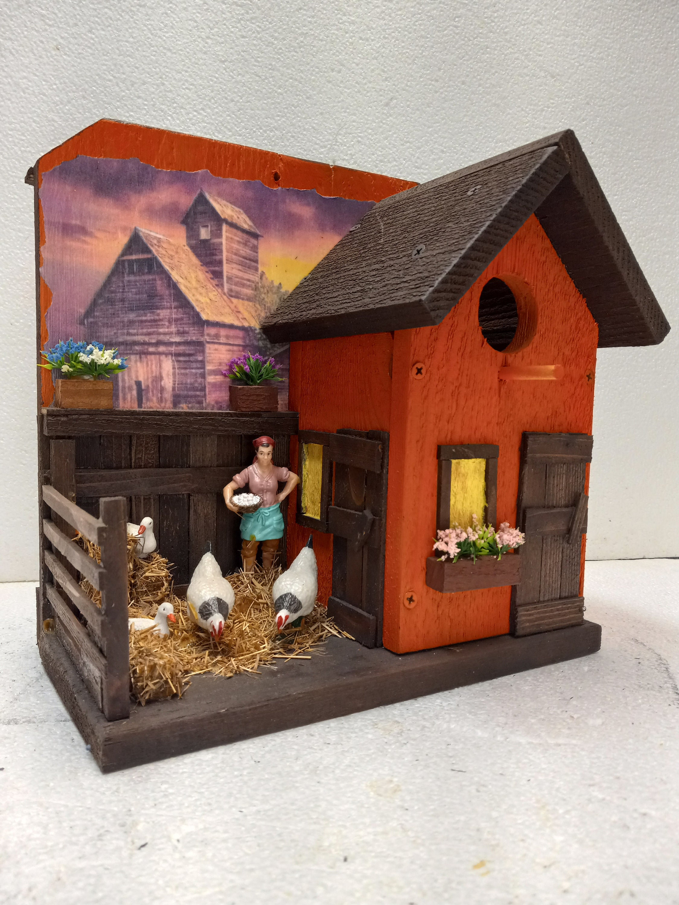 Yard/garden/birdhouse/ornament/farm Life/diorama/rustic/realistic ...