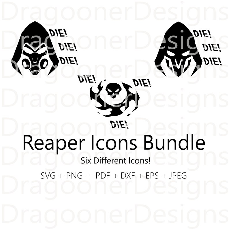 Overwatch 2 Reaper Icons Bundle, Reapersvg, Reaperpng File, Reapercut ...