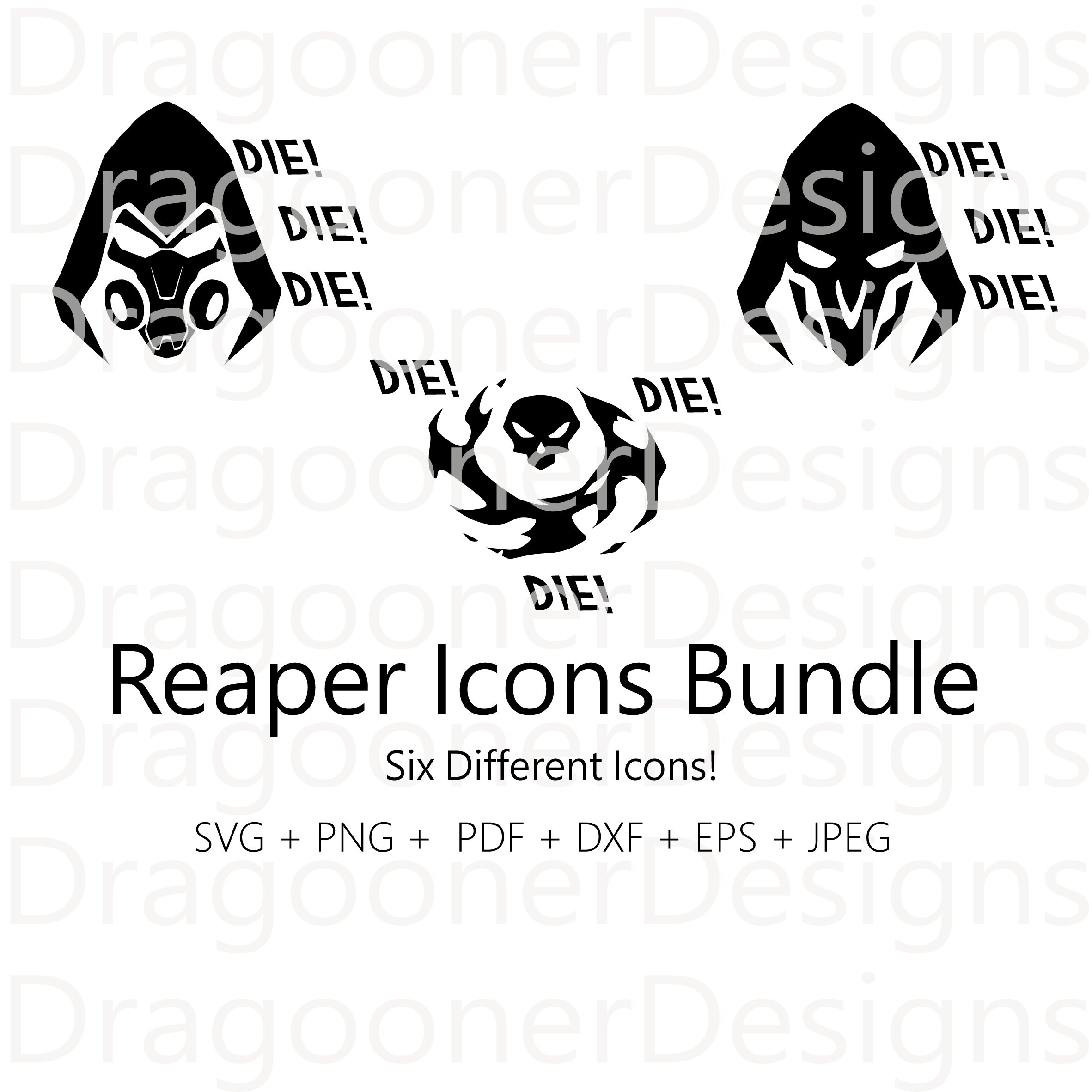 Overwatch 2 Reaper Icons Bundle, Reapersvg, Reaperpng File, Reapercut ...