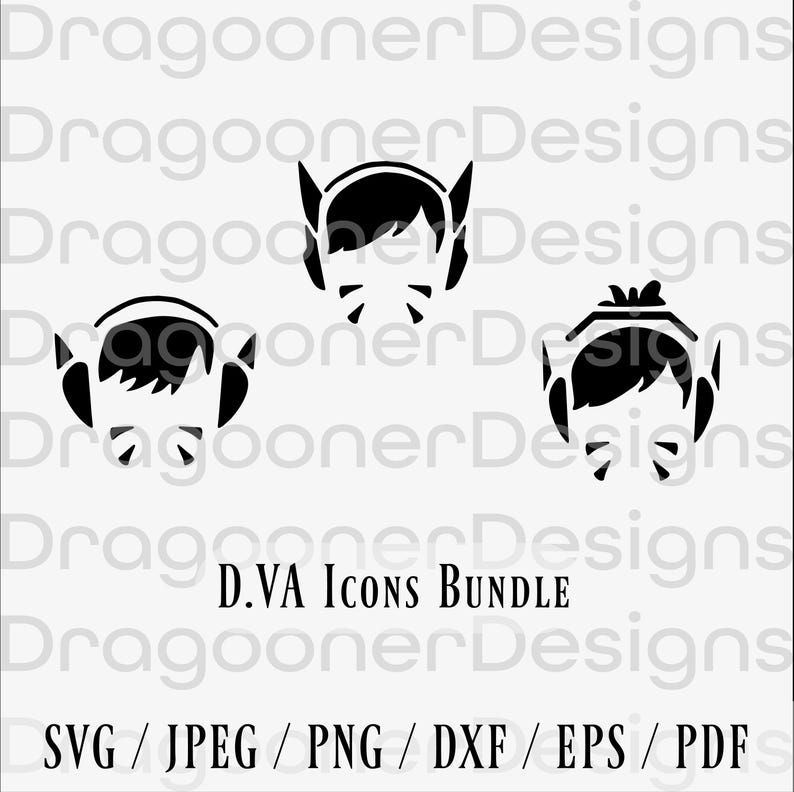 Overwatch 2 D.VA Icons Bundle, D.vasvg, D.vapng File, D.vacut File ...