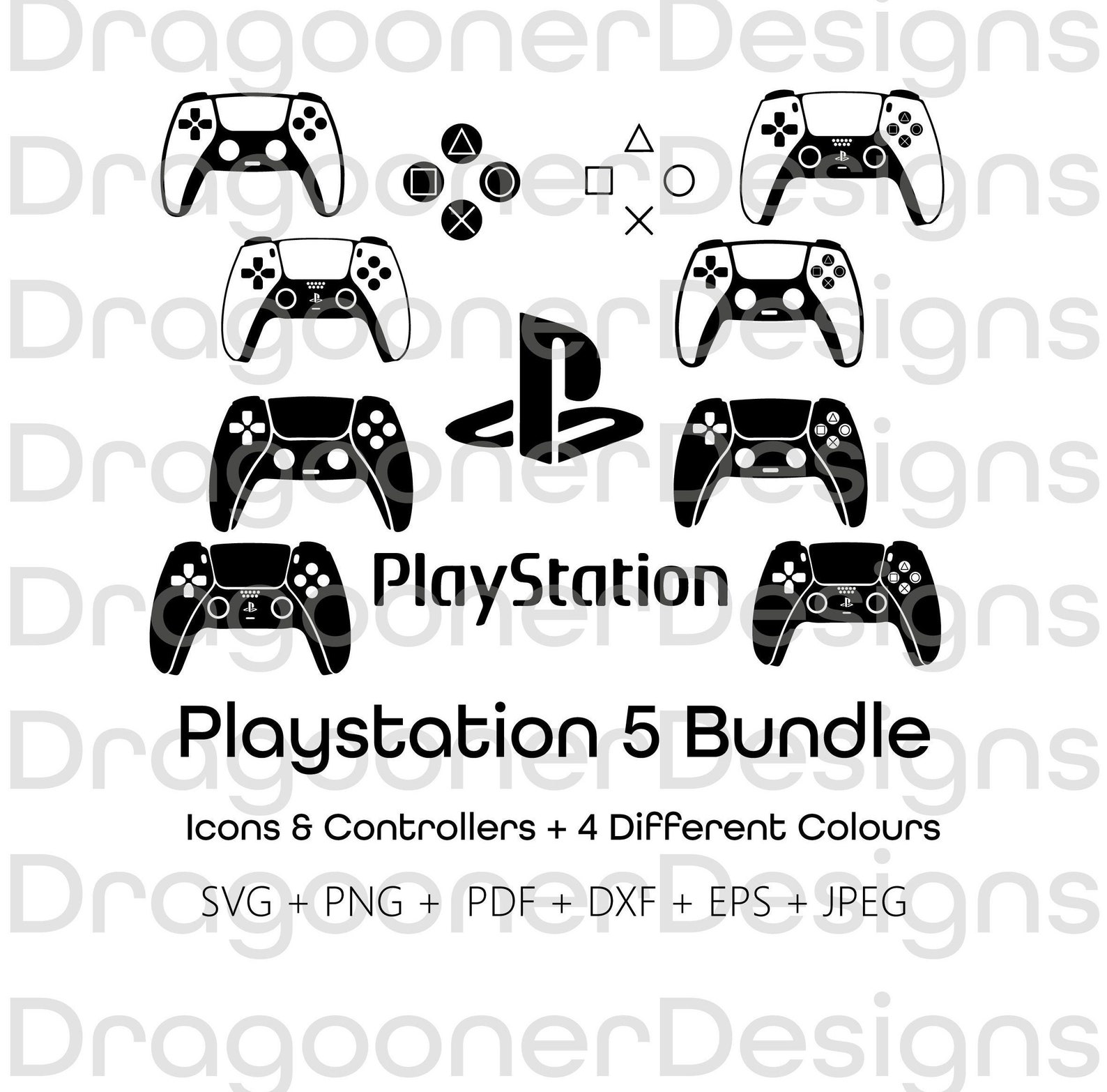 Playstation 5 Controllers and Icons SVG Bundle, Game Controllers, Game ...