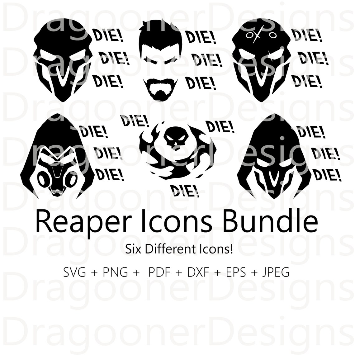 Overwatch 2 Reaper Icons Bundle, Reapersvg, Reaperpng File, Reapercut ...