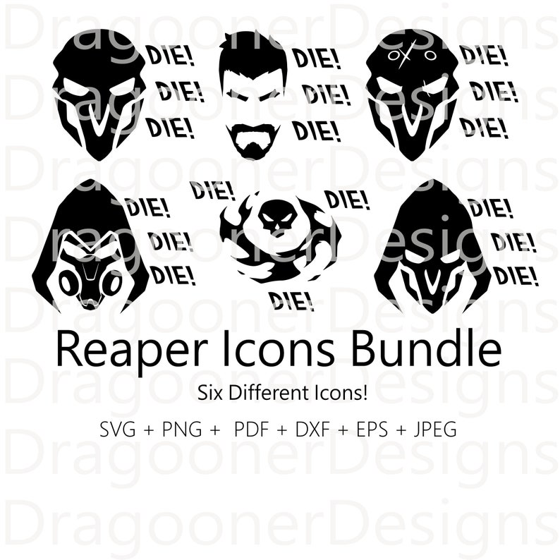 Overwatch 2 Reaper Icons Bundle, Reapersvg, Reaperpng File, Reapercut ...