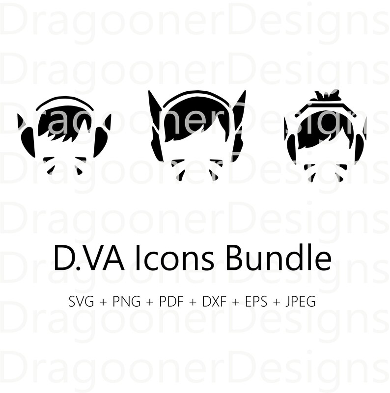 Overwatch 2 D.VA Icons Bundle, D.vasvg, D.vapng File, D.vacut File ...