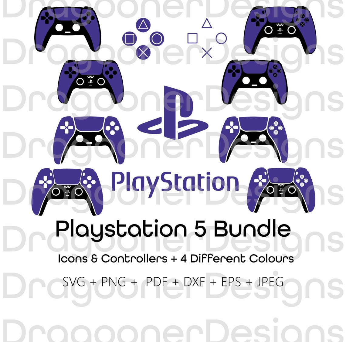 Playstation 5 Controllers and Icons SVG Bundle, Game Controllers, Game ...