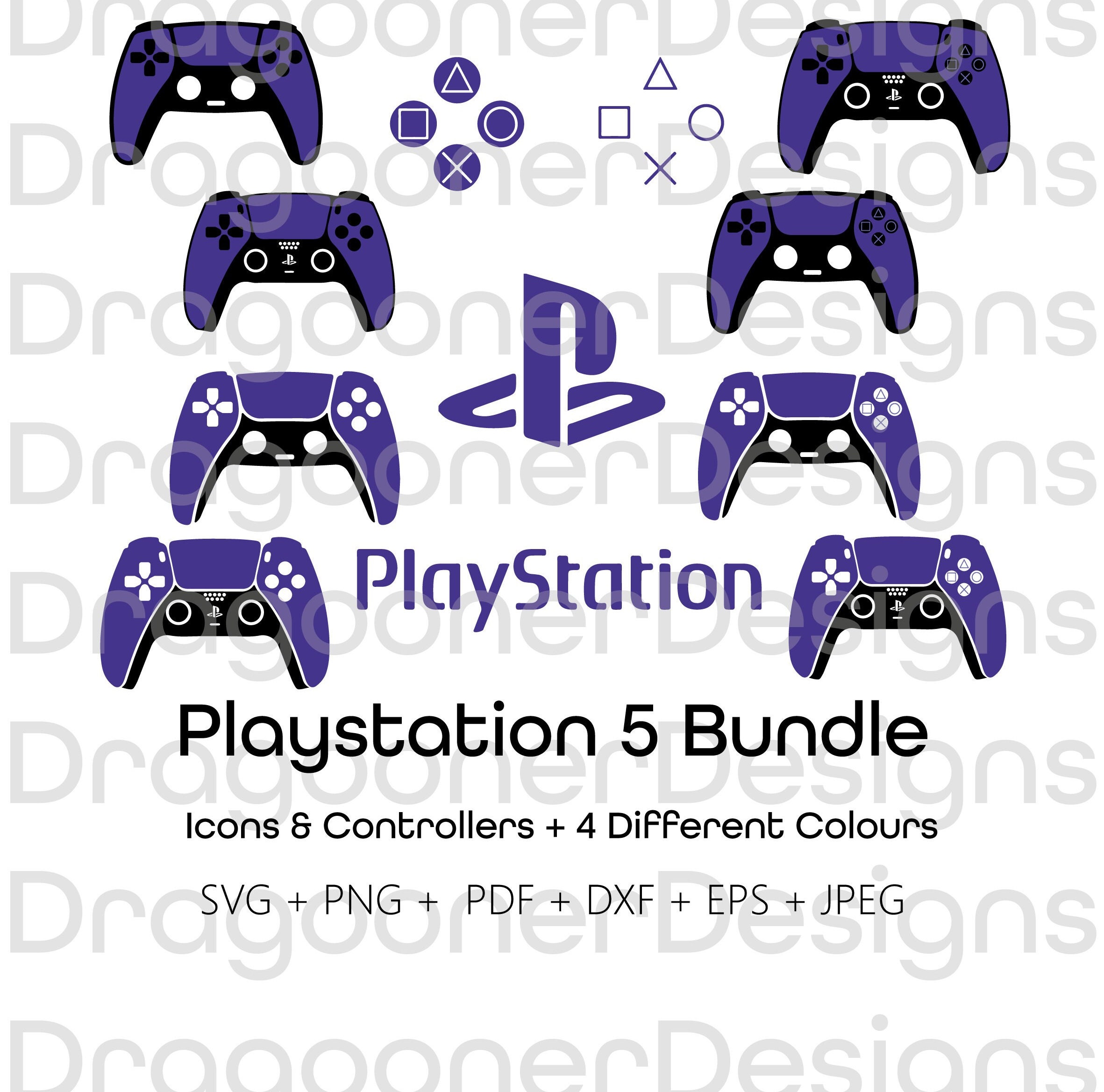Playstation 5 Controllers and Icons SVG Bundle, Game Controllers, Game ...