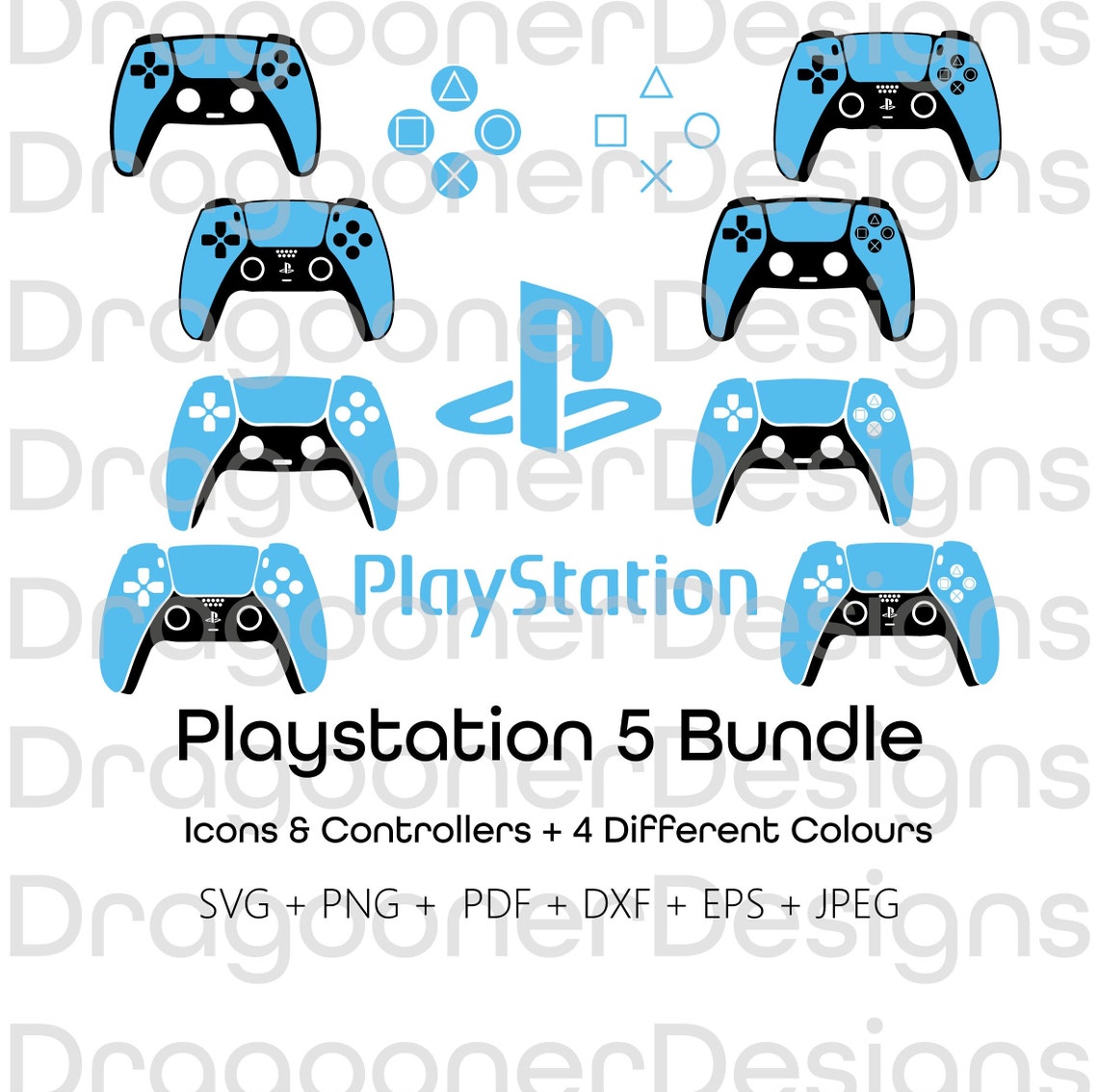 Playstation 5 Controllers and Icons SVG Bundle, Game Controllers, Game ...