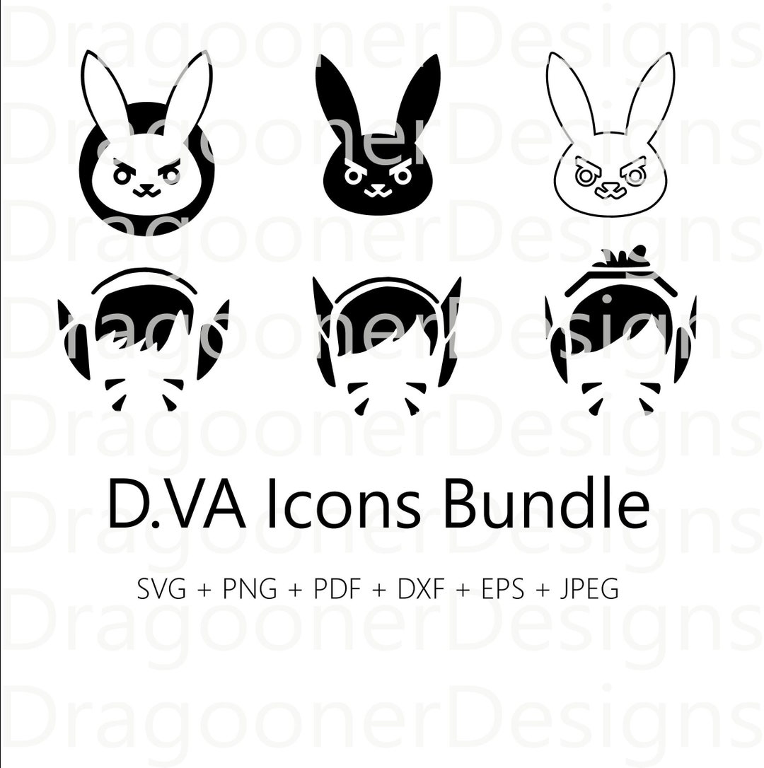 Overwatch 2 D.VA Icons Bundle, D.vasvg, D.vapng File, D.vacut File ...