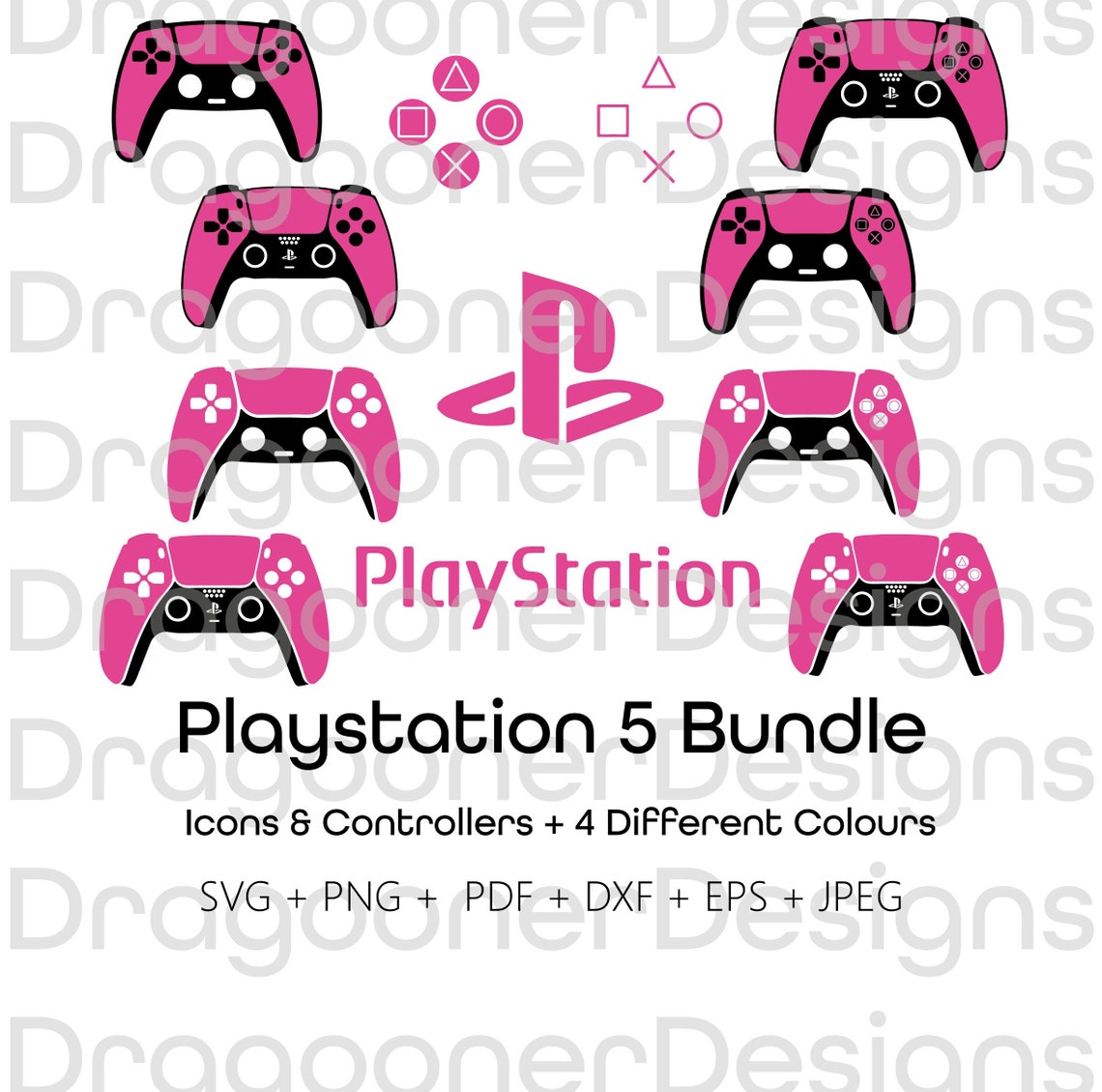 Playstation 5 Controllers and Icons SVG Bundle, Game Controllers, Game ...